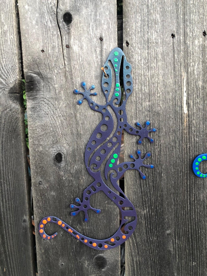 Gecko Lizard Metal Wall Art Outdoor Garden Wall Hanging Gift - Etsy