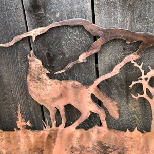 Wolf in Forest Crosscut Saw Rustic Copper Coated - Etsy