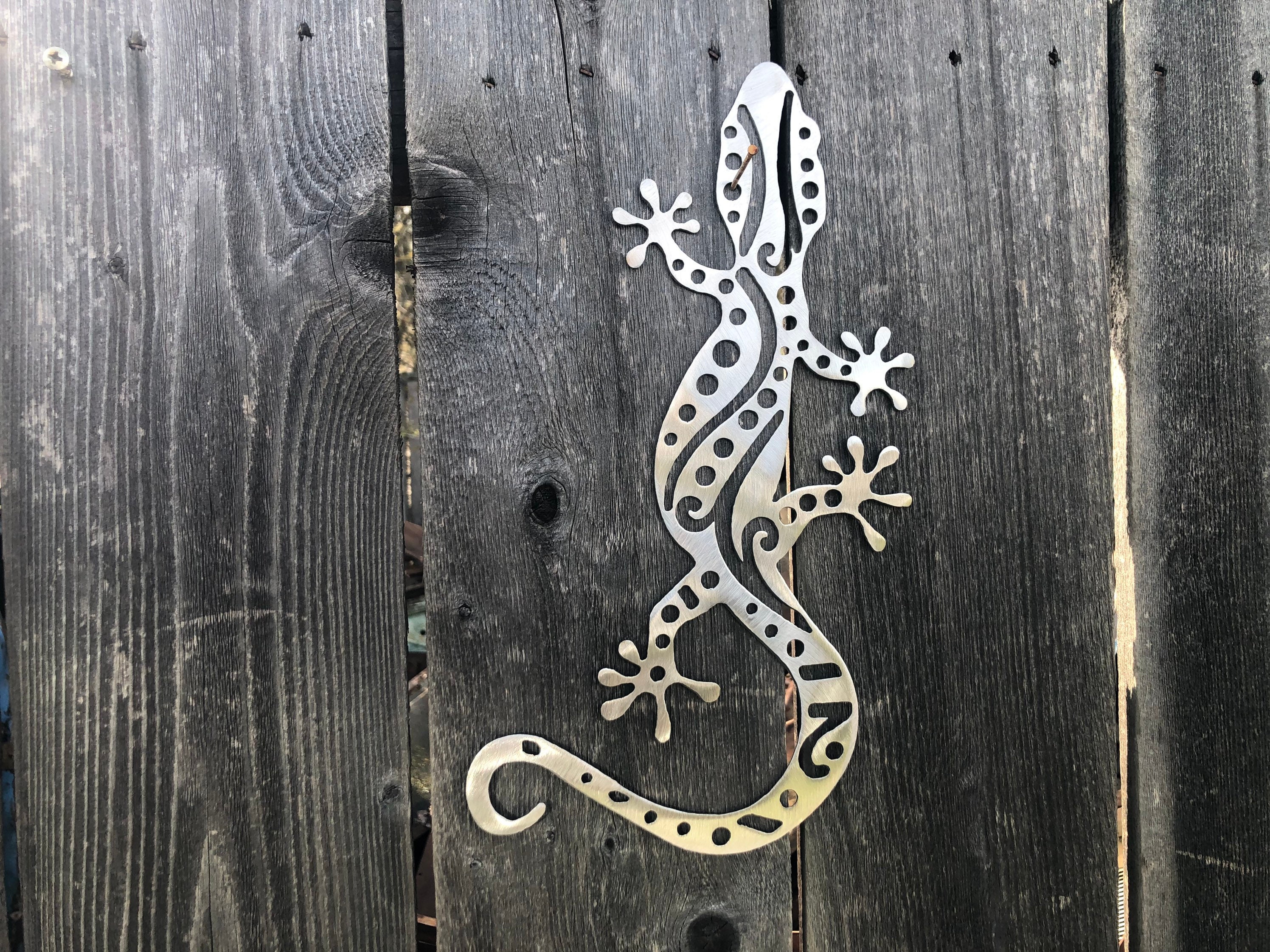 Gecko Lizard Metal Wall Art Outdoor Garden Wall Hanging Gift - Etsy