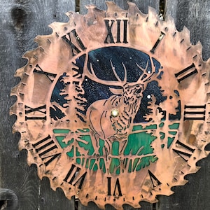 Elk Clock Rustic Copper Coated - Etsy