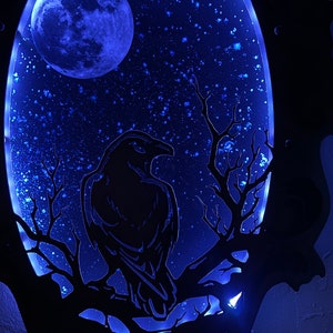 Raven Midnight Copper Light up Light Wall Decor. - Etsy