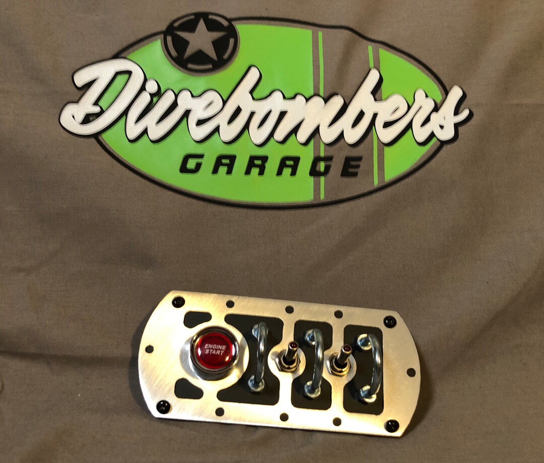 Push Button Start Switch Panel 2 LED Bomber Style Custom Hotrod Panel ...