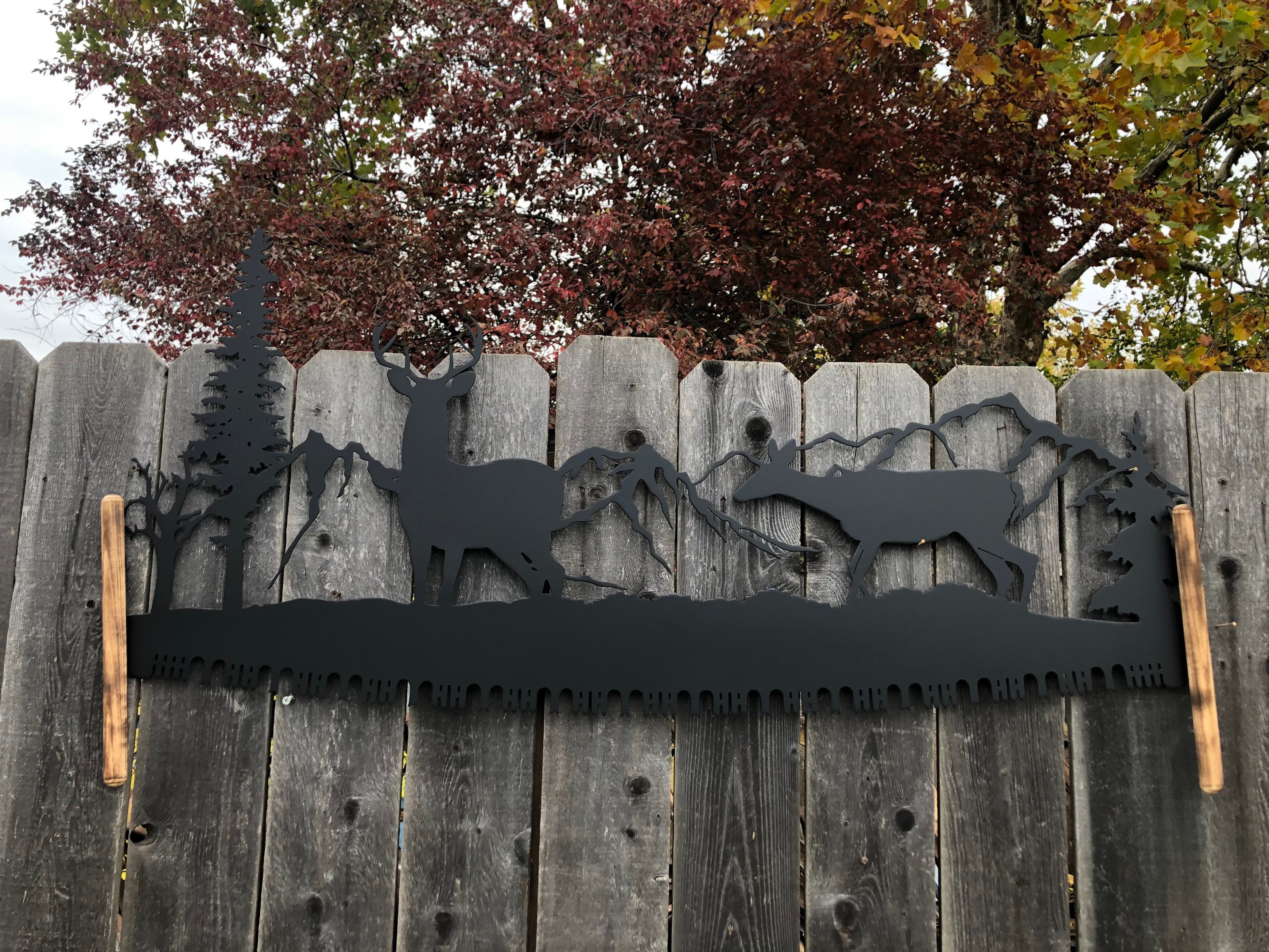 Buck and Doe Crosscut Saw Metal Wall Art - Etsy