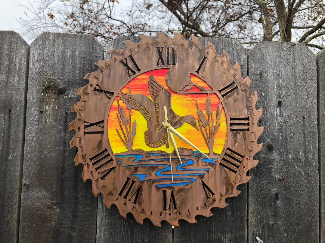 Rustic Duck Clock. Copper Coated Custom Painted - Etsy