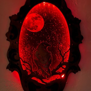 Raven Midnight Copper Light up Light Wall Decor. - Etsy