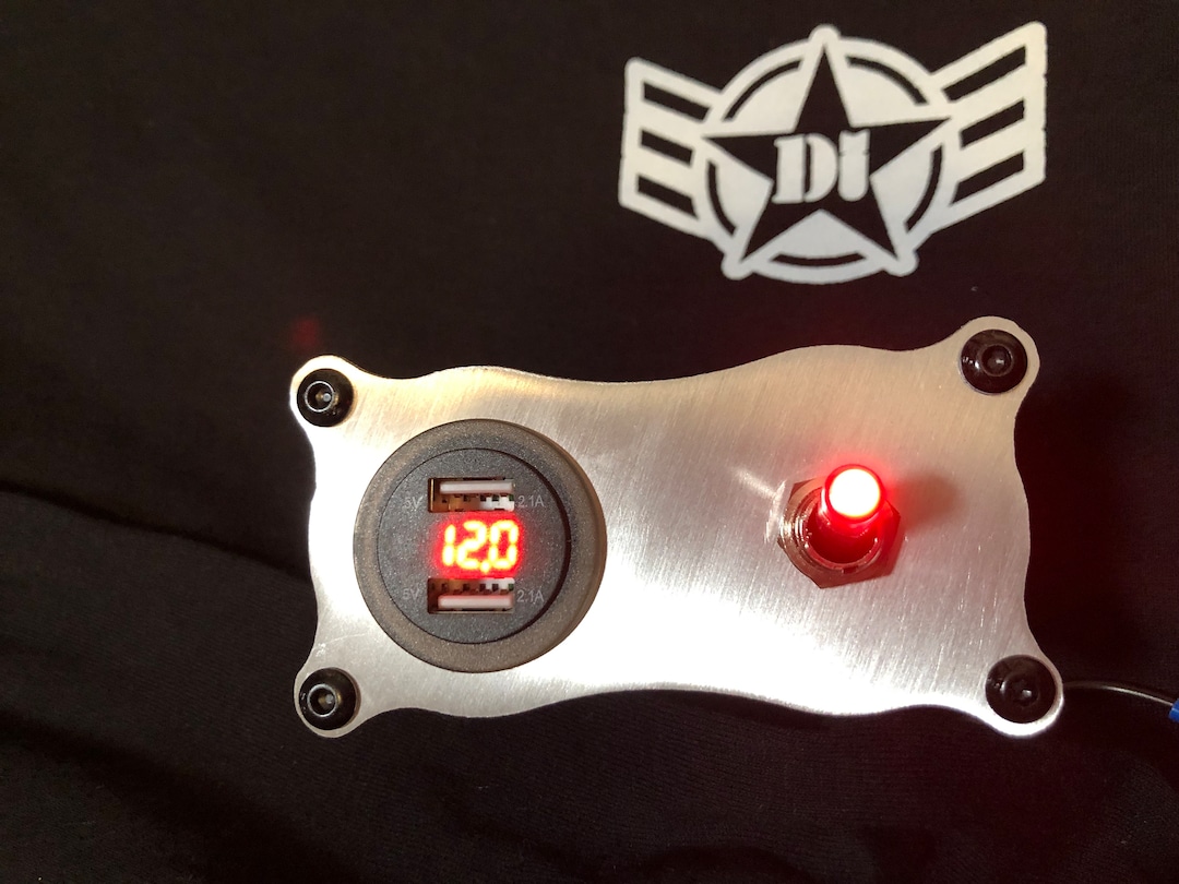 Aircraft Style USB ,12v Toggle and 4 Hole Aluminum Bezel. Flush Mount ...