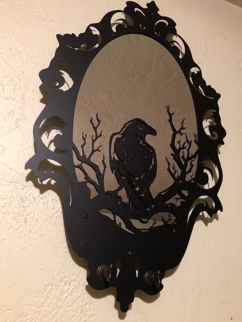 Raven Mirror Wall Decor.gothic Bathroom Mirror - Etsy