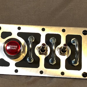 Push Button Start Switch Panel 2 LED Bomber Style Custom Hotrod Panel ...