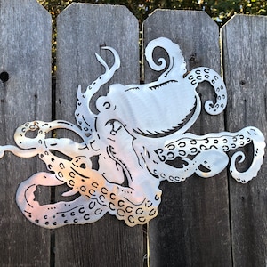 Octopus Metal Wall Art Sea Life Gift - Etsy