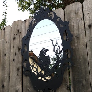 Raven Mirror Wall Decor.gothic Bathroom Mirror - Etsy