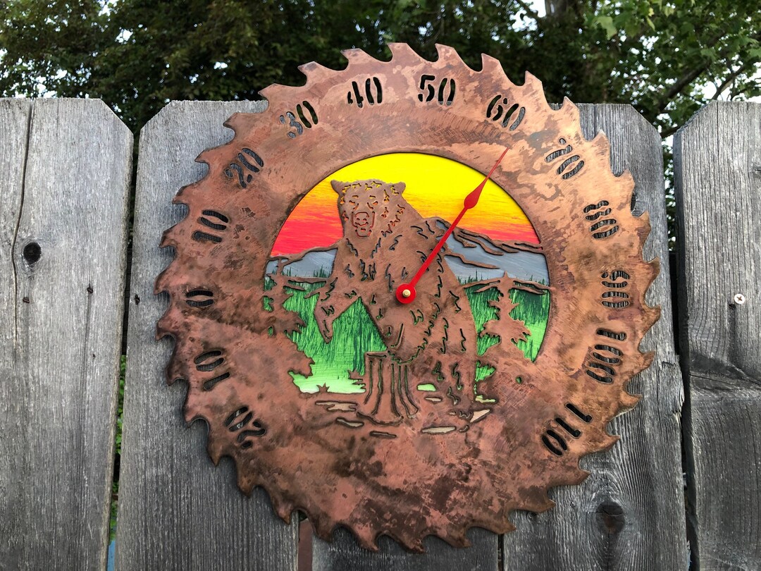 Bear Thermometer Rustic Copper Indoor Outdoor - Etsy