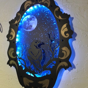 Raven Midnight Copper Light up Light Wall Decor. - Etsy