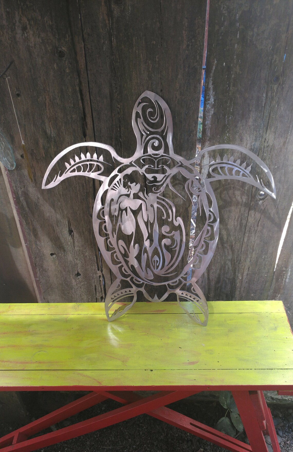 Sea Turtle and Mermaid Steel Home Decor/ Ocean Decor/ Home and | Etsy