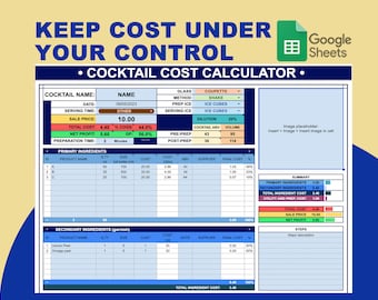 Bar Recipe Cocktail Calculator | Beverage Inventory Management | Bar ...