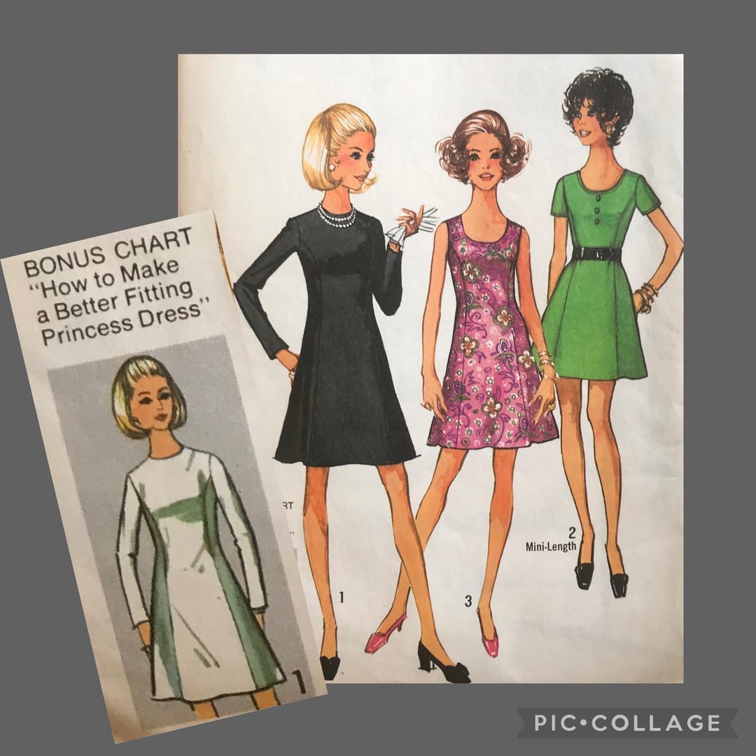 1960s Princess Line Dress Pattern With Fitting Tutorial. Bust 36” - Etsy