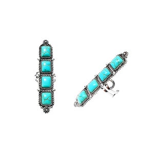 Western Bar Stone Cuff Ring | Turquoise Stone Cuff Ring | Statement ...
