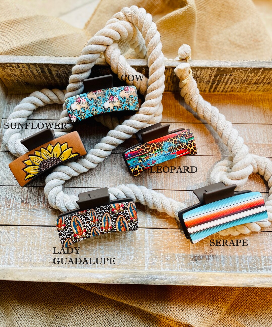 Western Theme, Sunflower, Feather, Cow, and Serape Pattern Print 3.25 ...