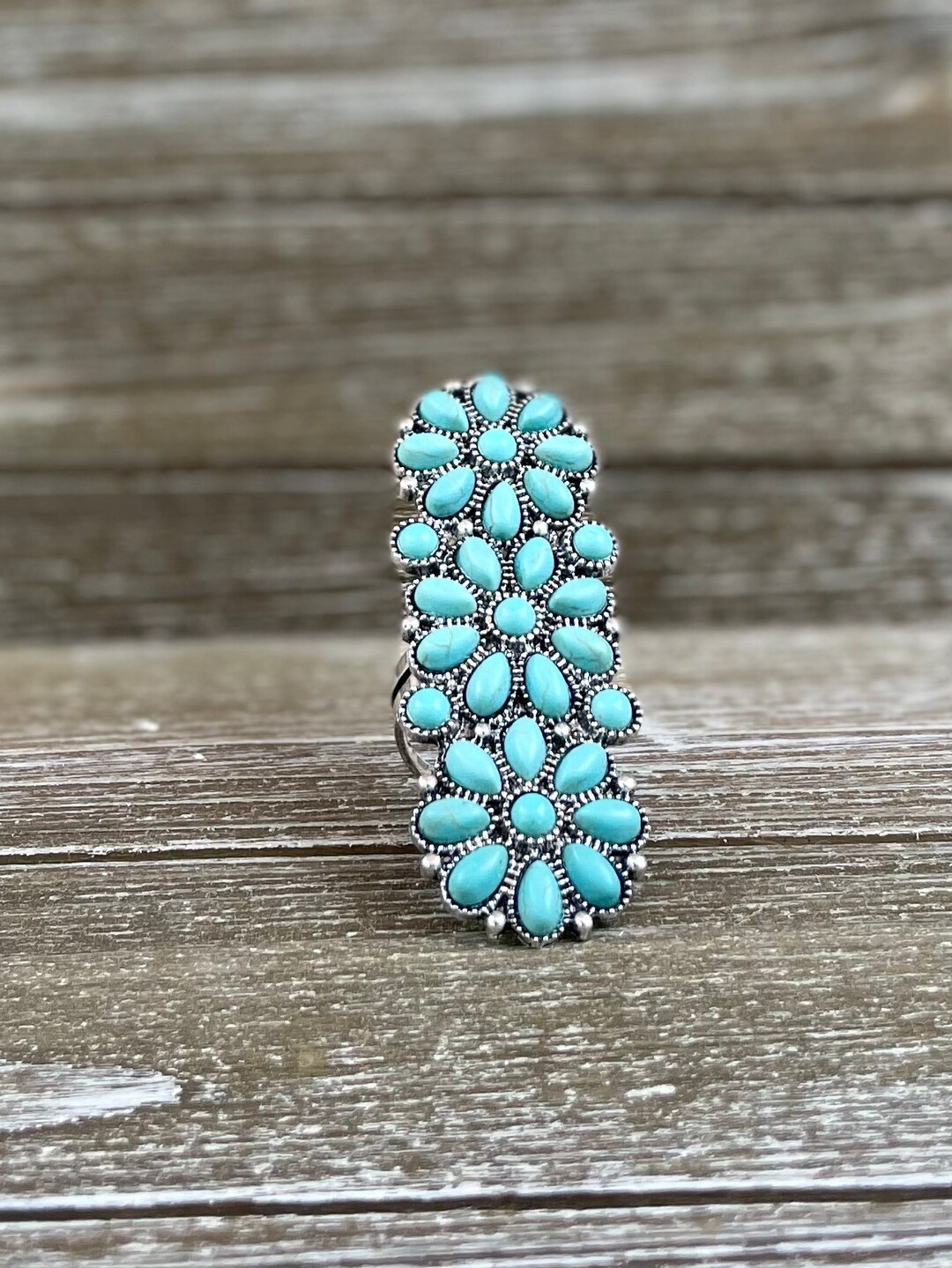 WESTERN CONCHO RING | Flower Concho | Cuff Ring | Adjustable Ring ...