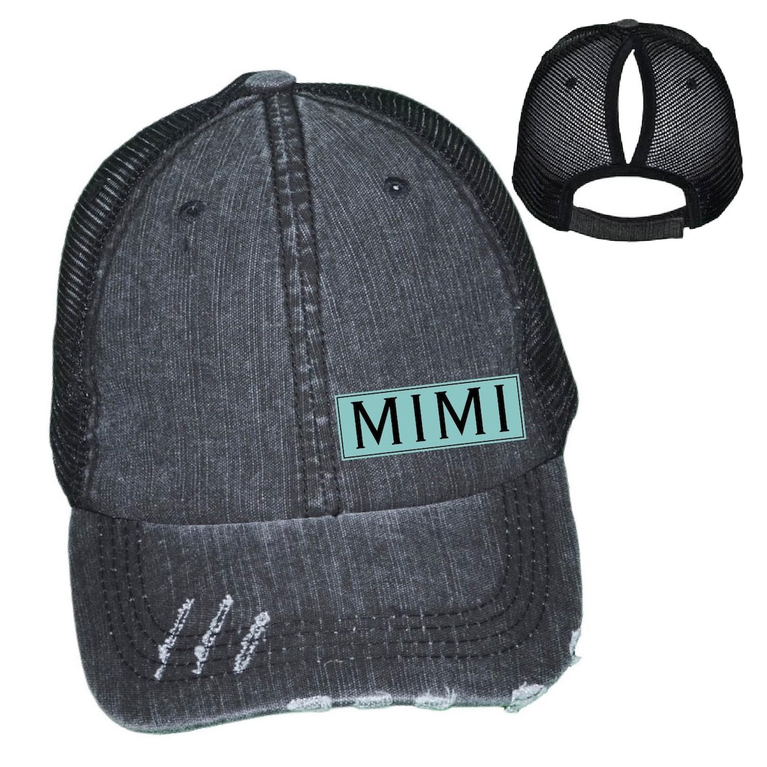 Mimi Ponytail Hat With Leather Patch, High Pony Trucker Cap for Grandma ...