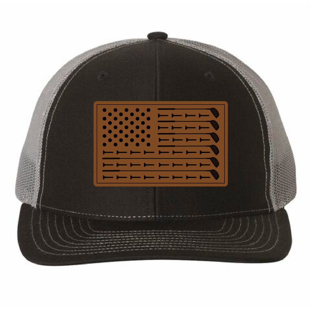 Golf Flag, Golf Vegan Leather Flag Patch Cap, Richardson 112 ...