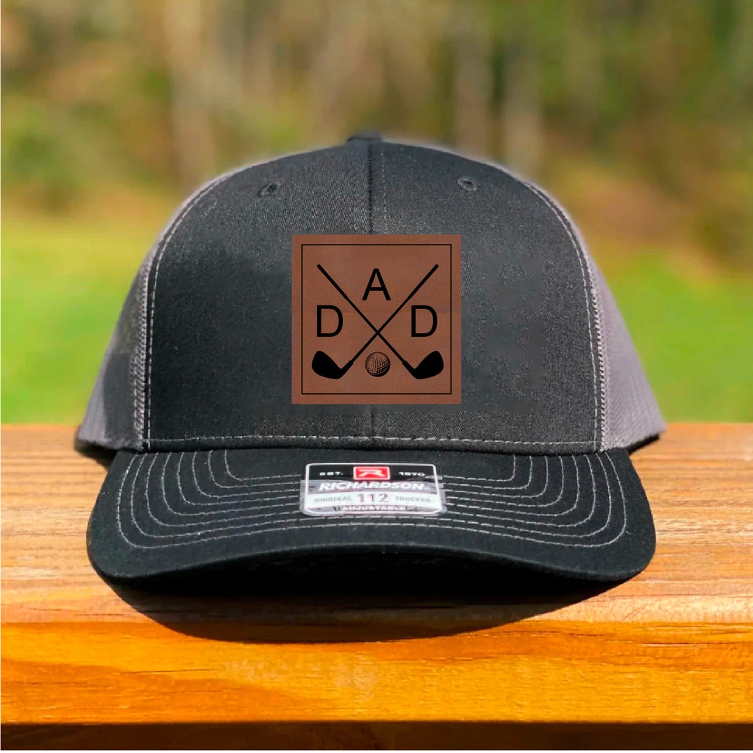 Dad Golf Hat, Golf Vegan Leather Patch Cap, Richardson 112, Richardson ...