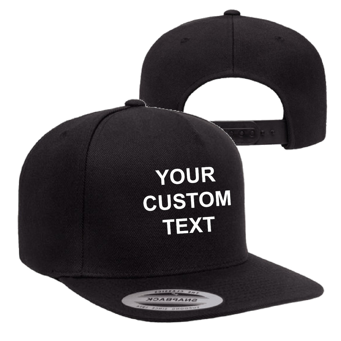 Custom Snapback Hat, Personalized Yupoong Snapback Cap, Embroidered ...