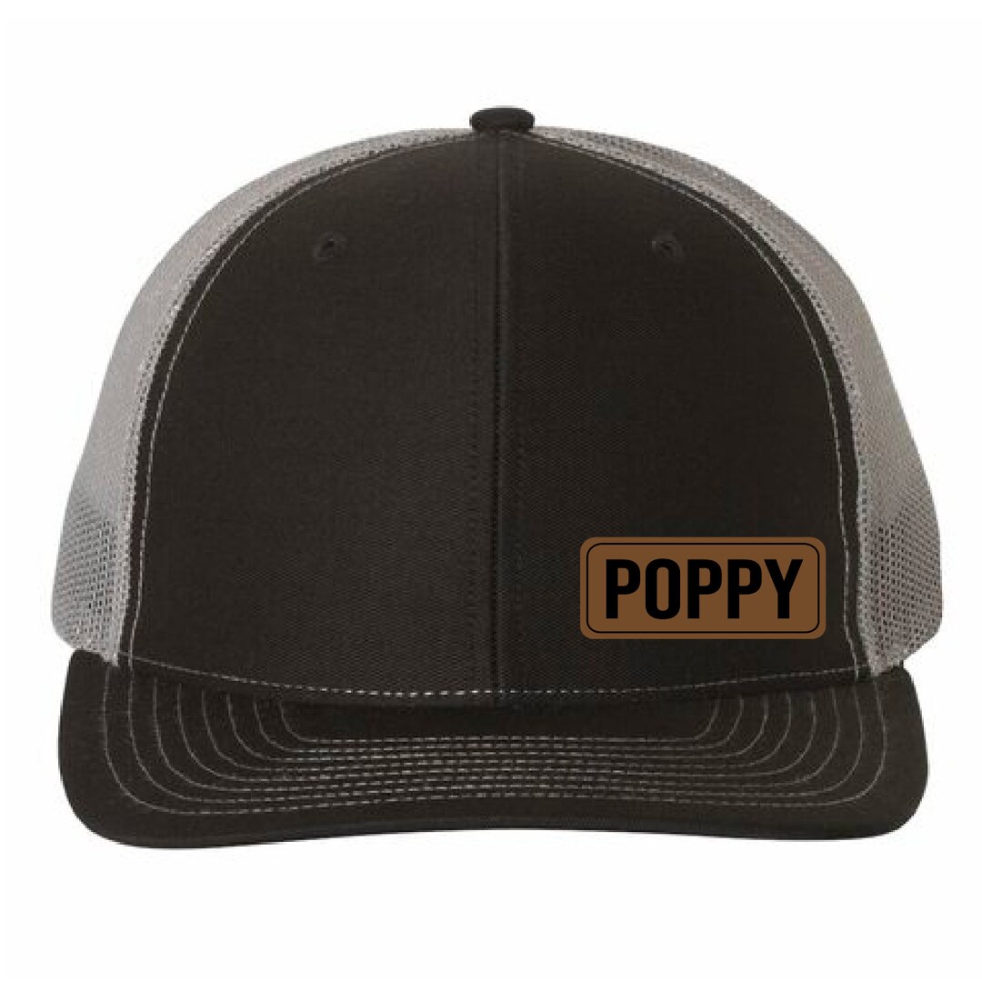 Poppy Vegan Leather Patch Cap, Richardson 112 Hat, Poppy Hat, Poppy Dad ...