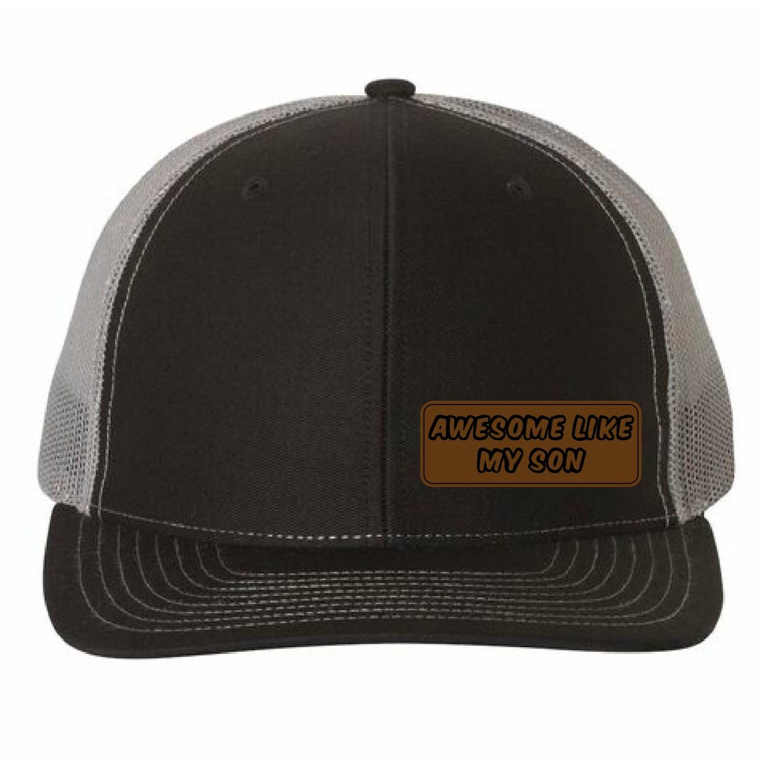 Awesome Like My Son Hat, Leather Patch Trucker Hat, Richardson 112 ...