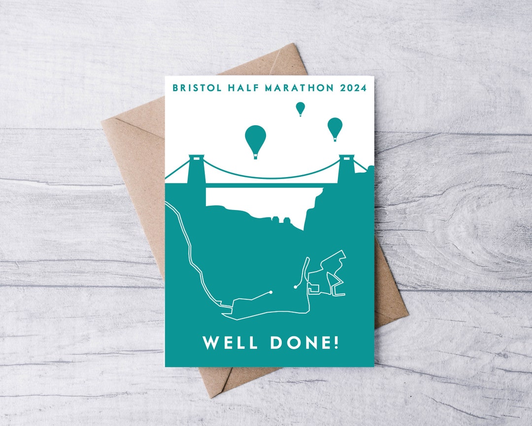 Bristol Half Marathon Well Done Card, 10k Finisher Celebration ...