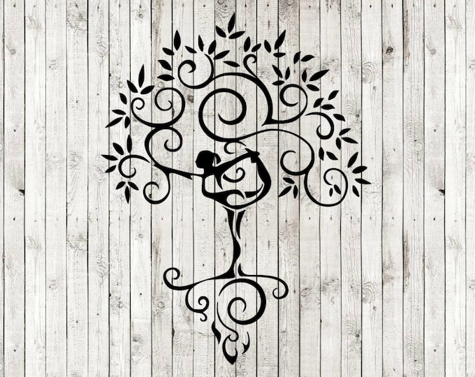 Yoga Tree Svg, Yoga Tree Clipart, Yoga Svg, Cut Files for Cricut and ...