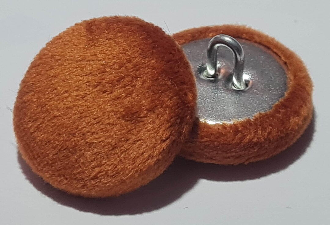 Pack of Burnt Orange Velvet Buttons, Shank Back Buttons or Loop Back ...