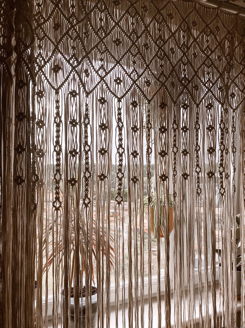 Macrame Curtain/ One or Two Panels Curtain/ Macrame Room | Etsy