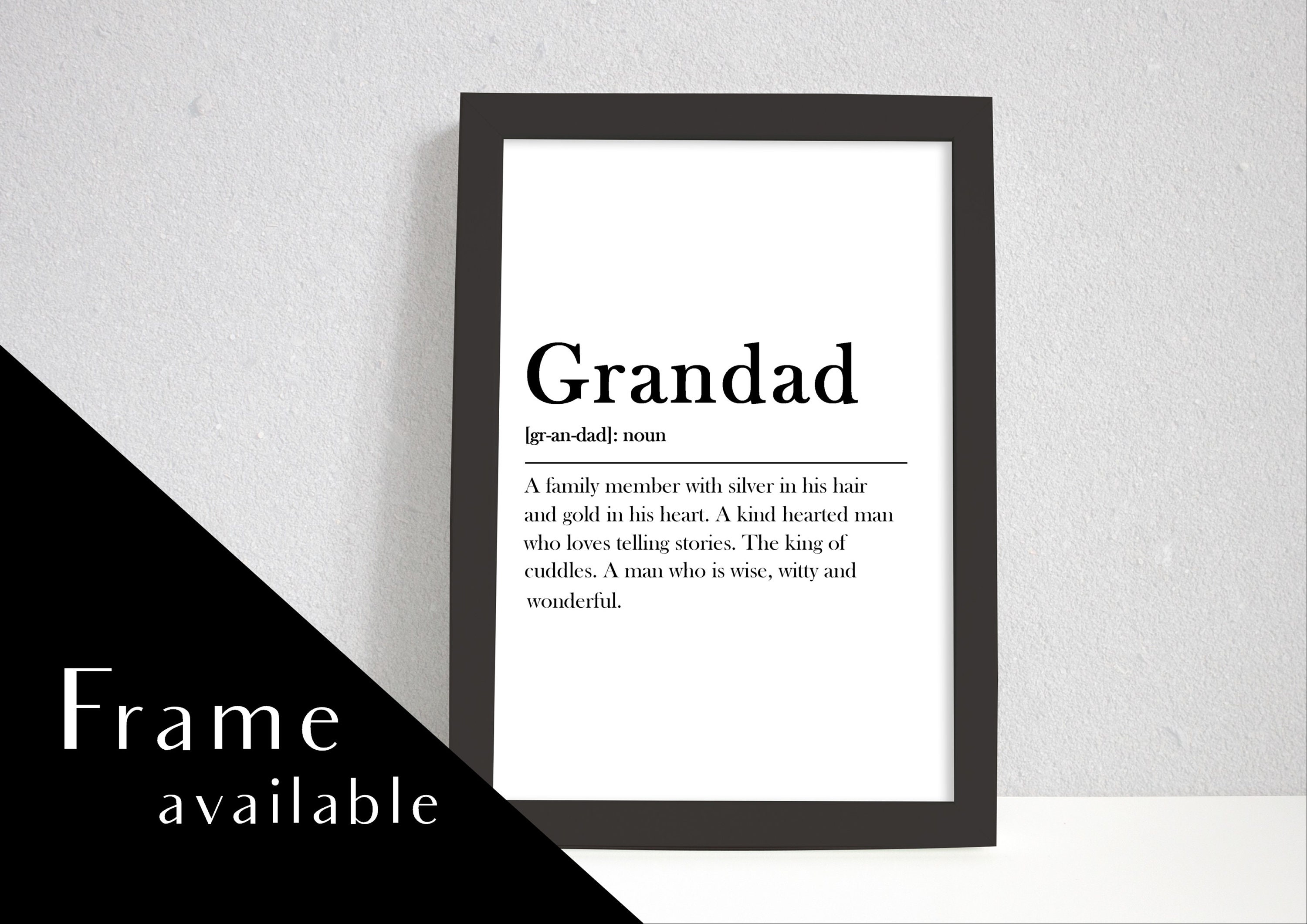GRANDAD MEANING.GRANDAD definition.Grandad prints.framed | Etsy