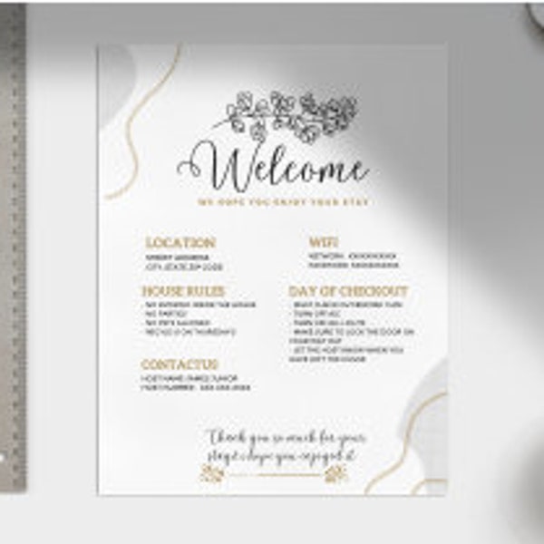 Welcome Letter Vacation Rental Template - Etsy