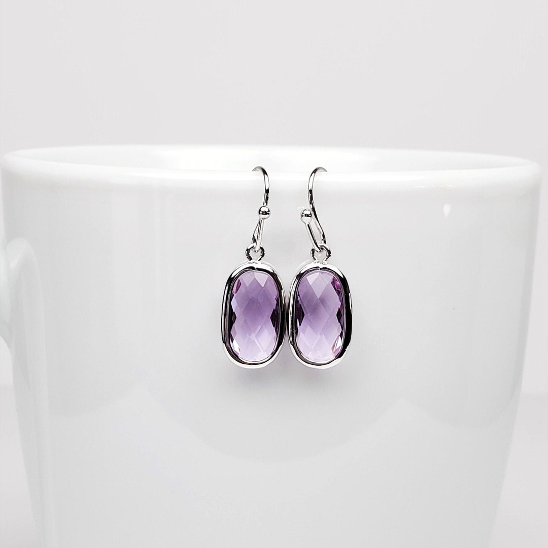 VENTA Pendientes de lavanda provenzal pendientes de vidrio - Etsy España