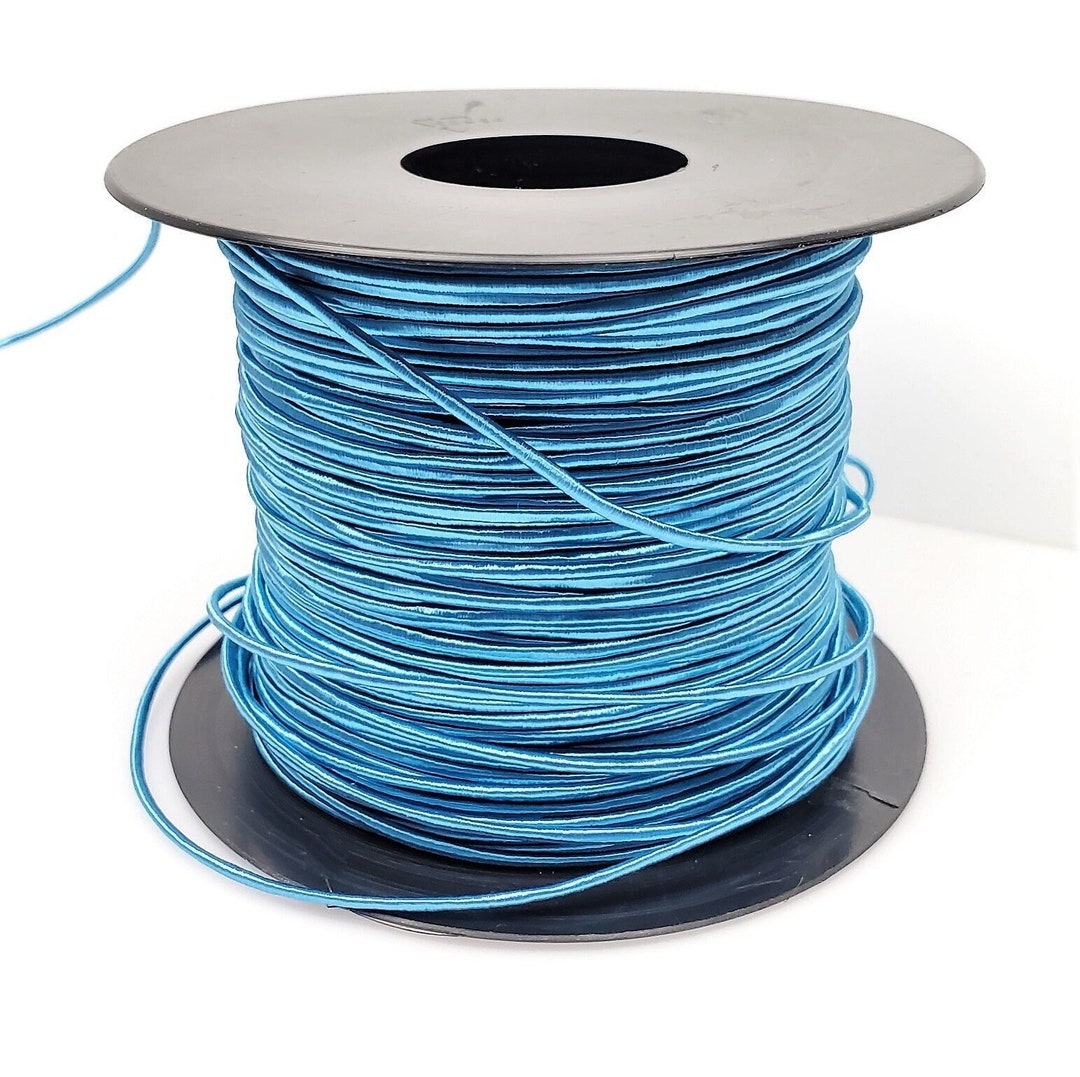 LAST ONE Metal Core Yarn, Turquoise 1.5mm Viscose Covered Wire Yarn ...