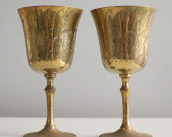 Brass goblets | Etsy