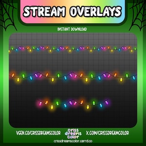 Holiday Lights Stream Overlay, Rainbow, PNG, Twitch, Kick - Etsy