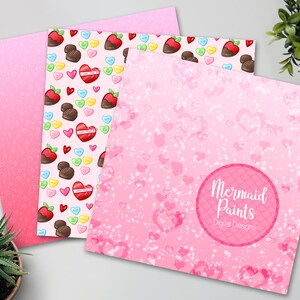 Valentine Paper Pack, 12x12 Scrapbook Paper, 12 Digital Papers, JPG ...