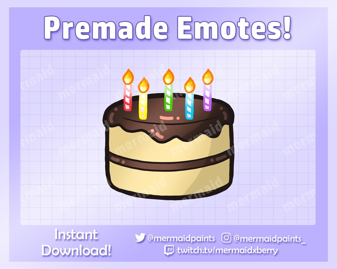 Premade Emote Cake, Birthday, Vanilla, Chocolate, Presized, PNG, Twitch ...