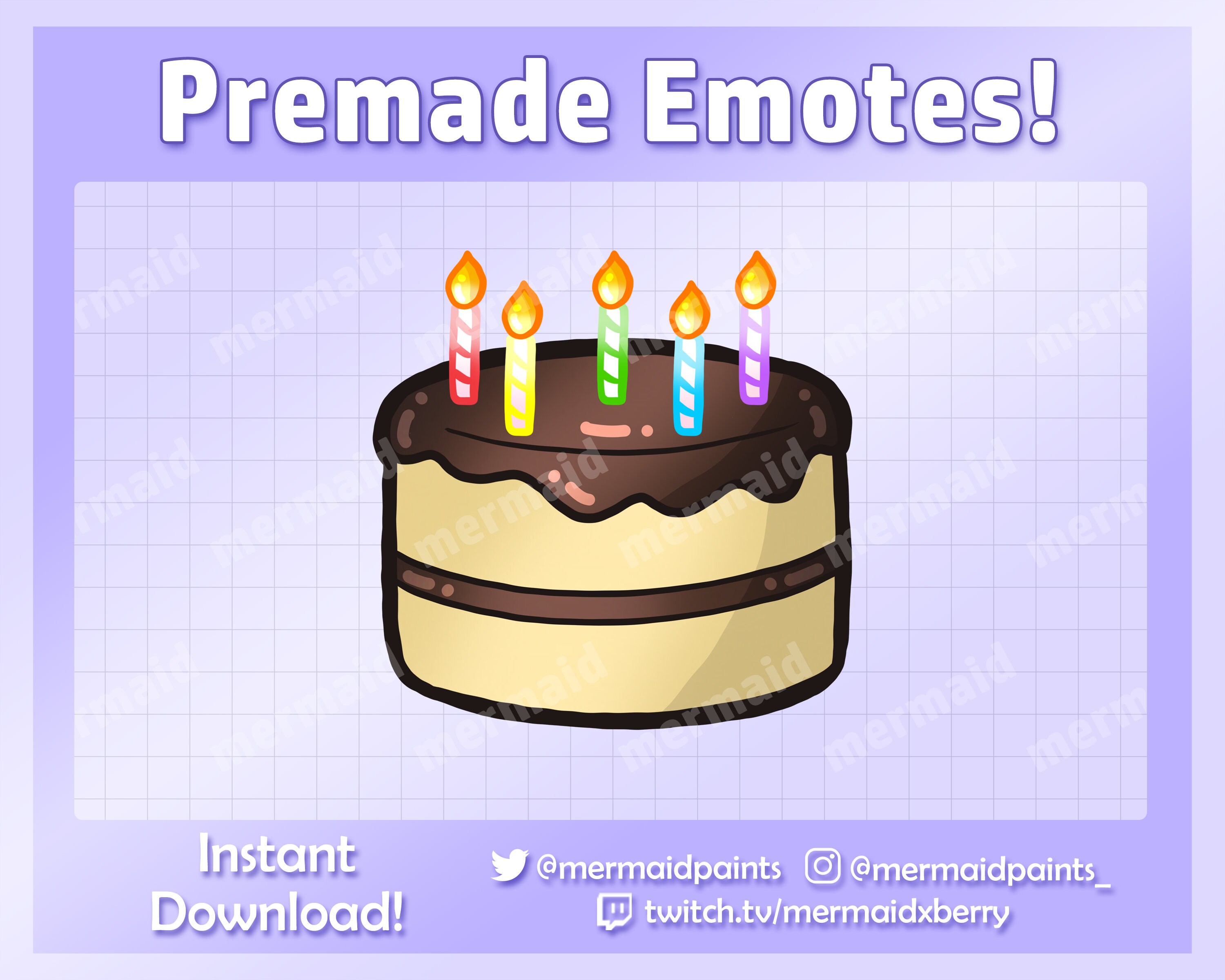 Premade Emote Cake, Birthday, Vanilla, Chocolate, Presized, PNG, Twitch ...