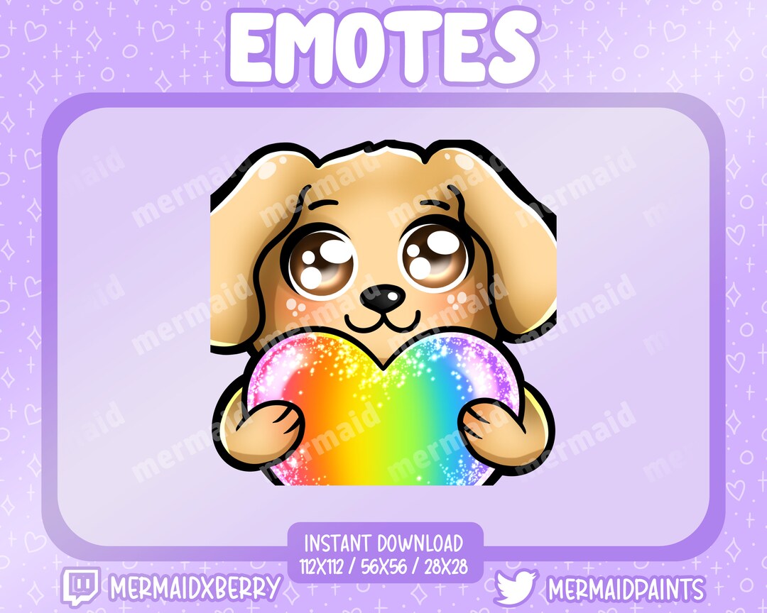 Premade Emote! - Dog, Love, Pride, Rainbow, Presized, PNG, Twitch ...
