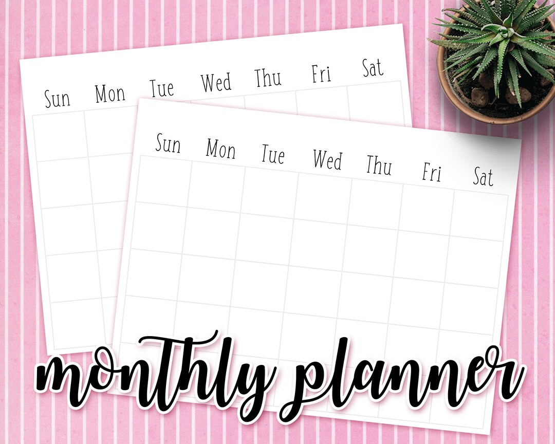 Month at a Glance, Calendar Page, Instant Download - Etsy
