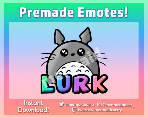 Premade Emote Totoro Lurk Presized PNG Twitch Discord - Etsy