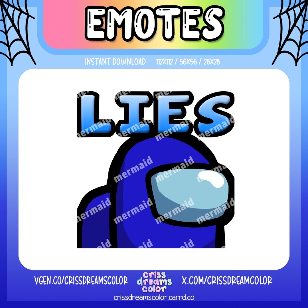 Among Us Emote, Lies, Sus, Blue, Presized, PNG, Twitch, Discord, Icon ...