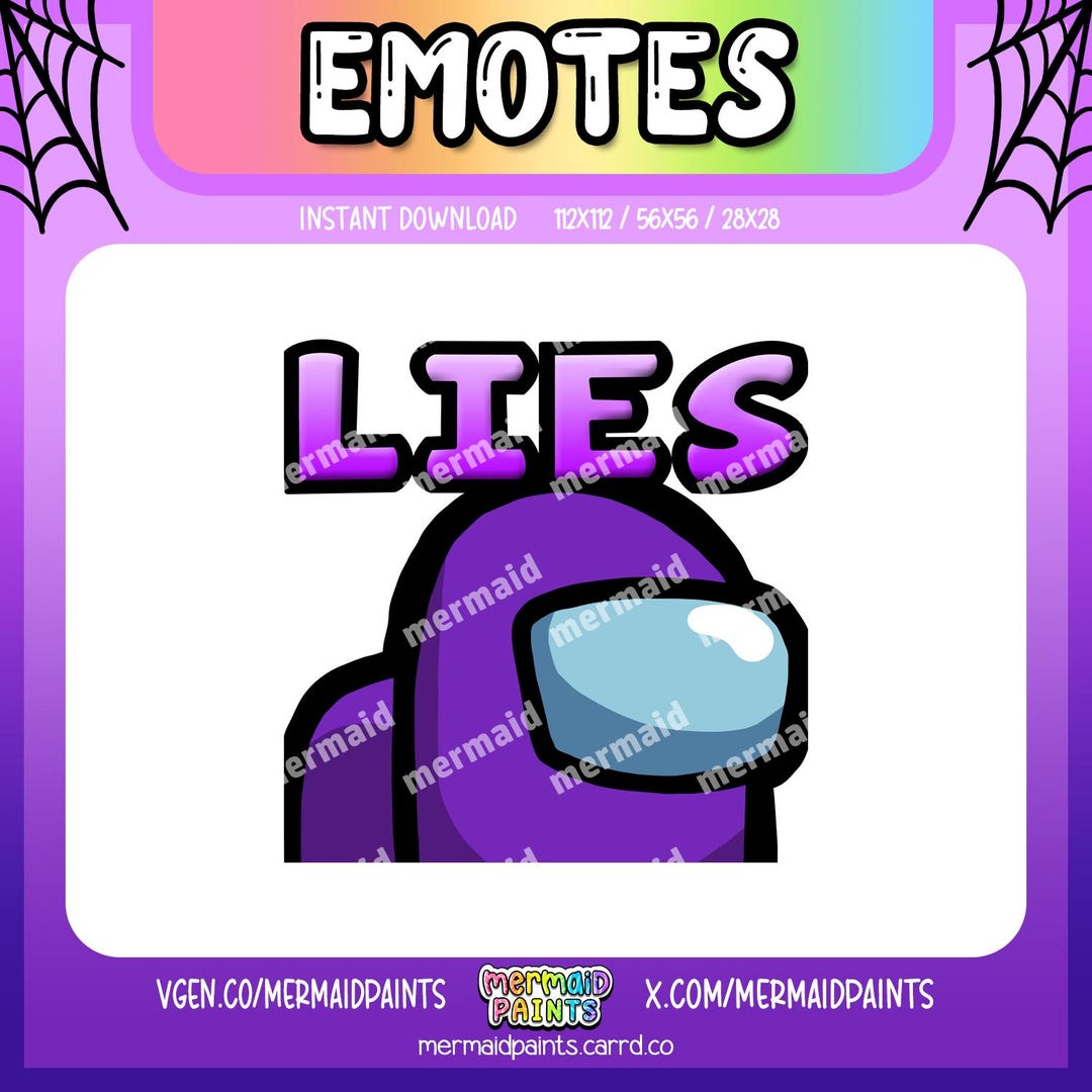 Buy Among Us Emote, Lies, Sus, Purple, Presized, PNG, Twitch, Discord ...