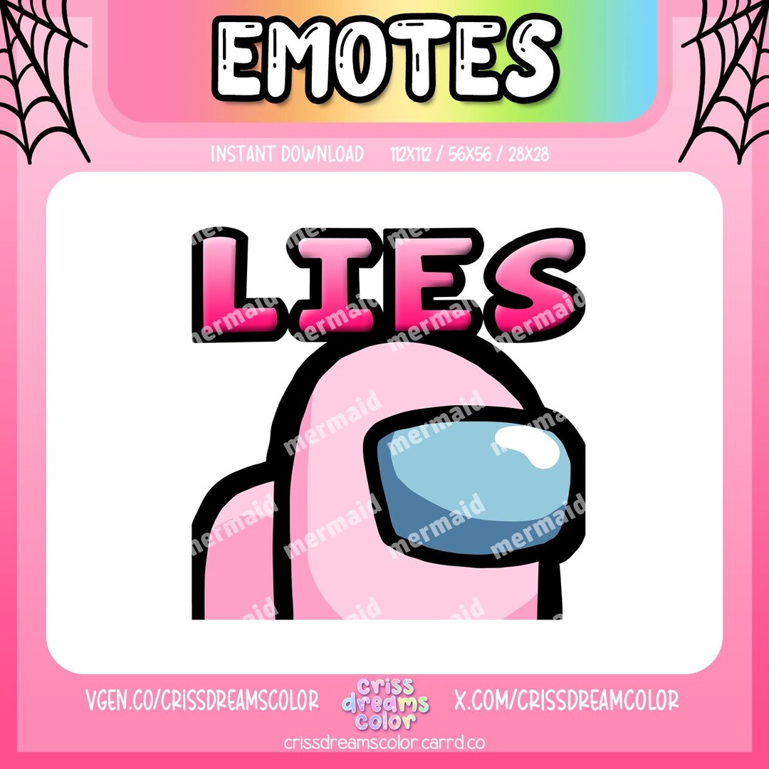 Among Us Emote, Lies, Sus, Pink, Presized, PNG, Twitch, Discord, Icon ...