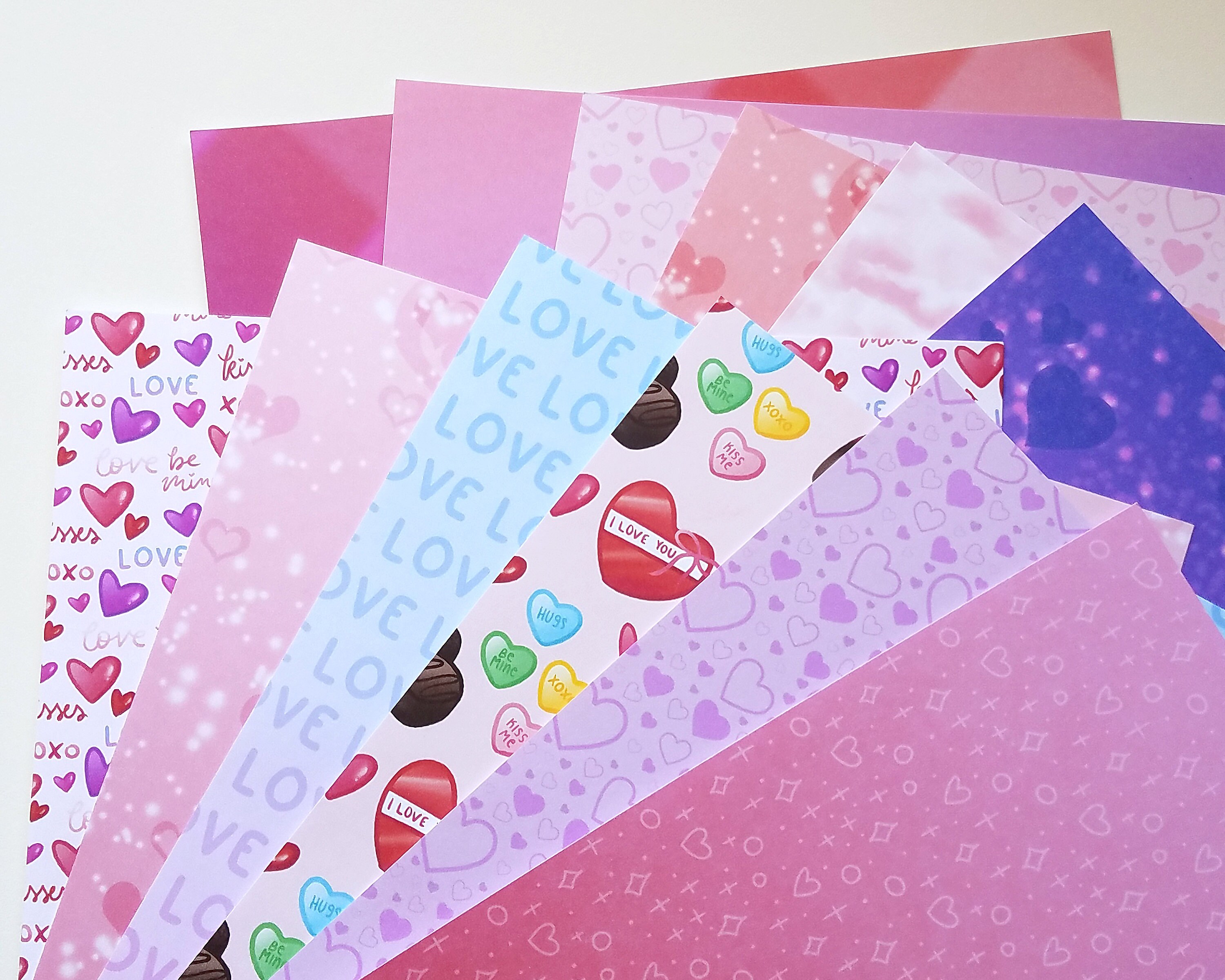 Valentine Paper Pack, 12x12 Scrapbook Paper, 12 Digital Papers, JPG ...