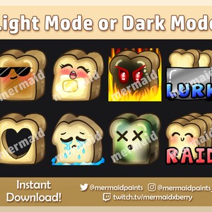Premade Emote Set Bread and Toast Themed Presized, PNG, Twitch, Discord ...