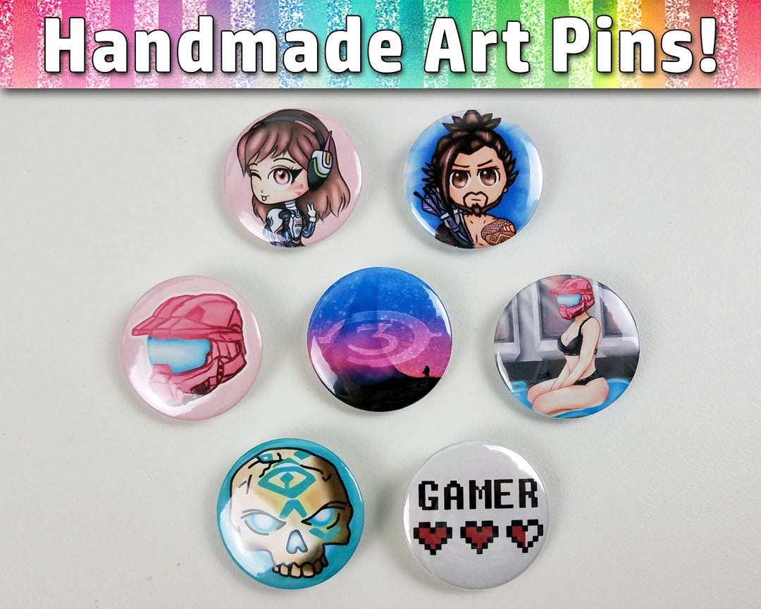 Handmade Art Pins Gaming, 7 Variations - Etsy